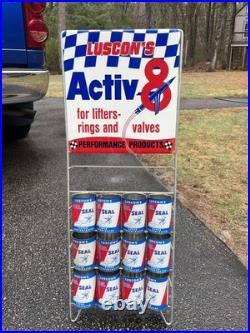 Vintage Active-8 Oil Can Rack Sign