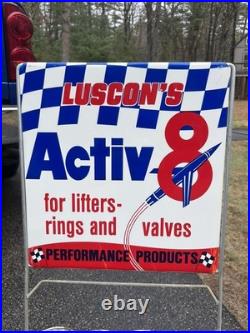 Vintage Active-8 Oil Can Rack Sign